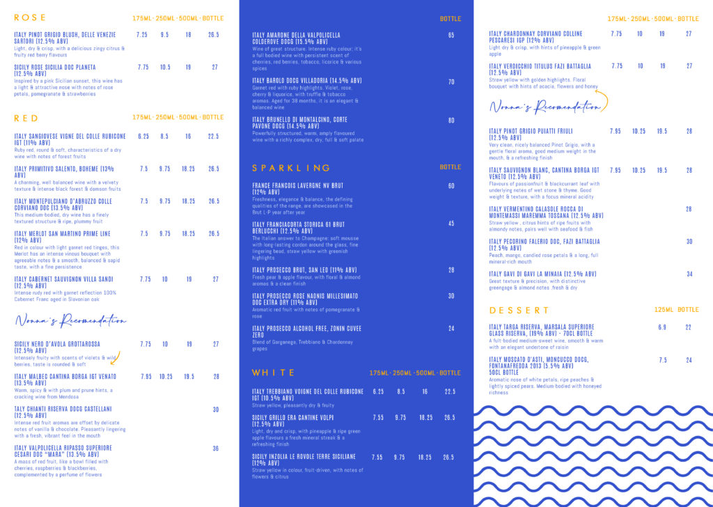 Wine Menu